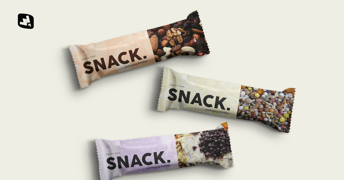 Bio-Snack-Bar-Verpackungsmodell #281718 - TemplateMonster