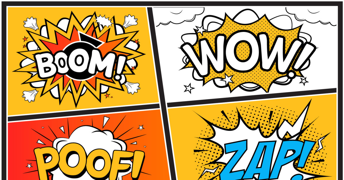 Comic Explosion Vector Set with Bubbles - TemplateMonster
