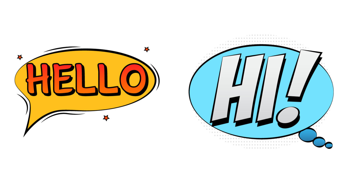 Comic Pop-up Vector with Hi, Hello Text - TemplateMonster