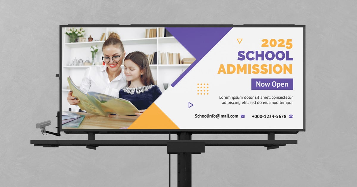 Clean Minimalist School Billboard Design PSD Templates