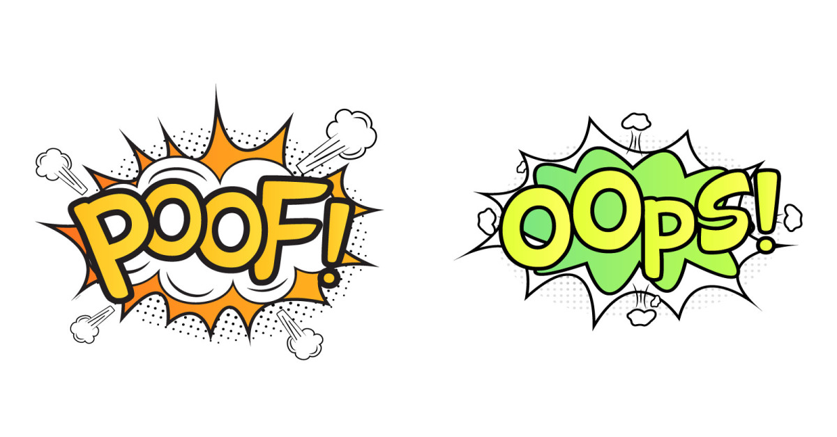 Comic Blast Vector avec Poof et Oops - TemplateMonster