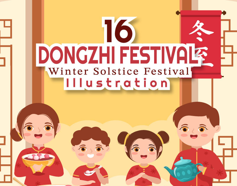 16 Dongzhi or Winter Solstice Festival Illustration