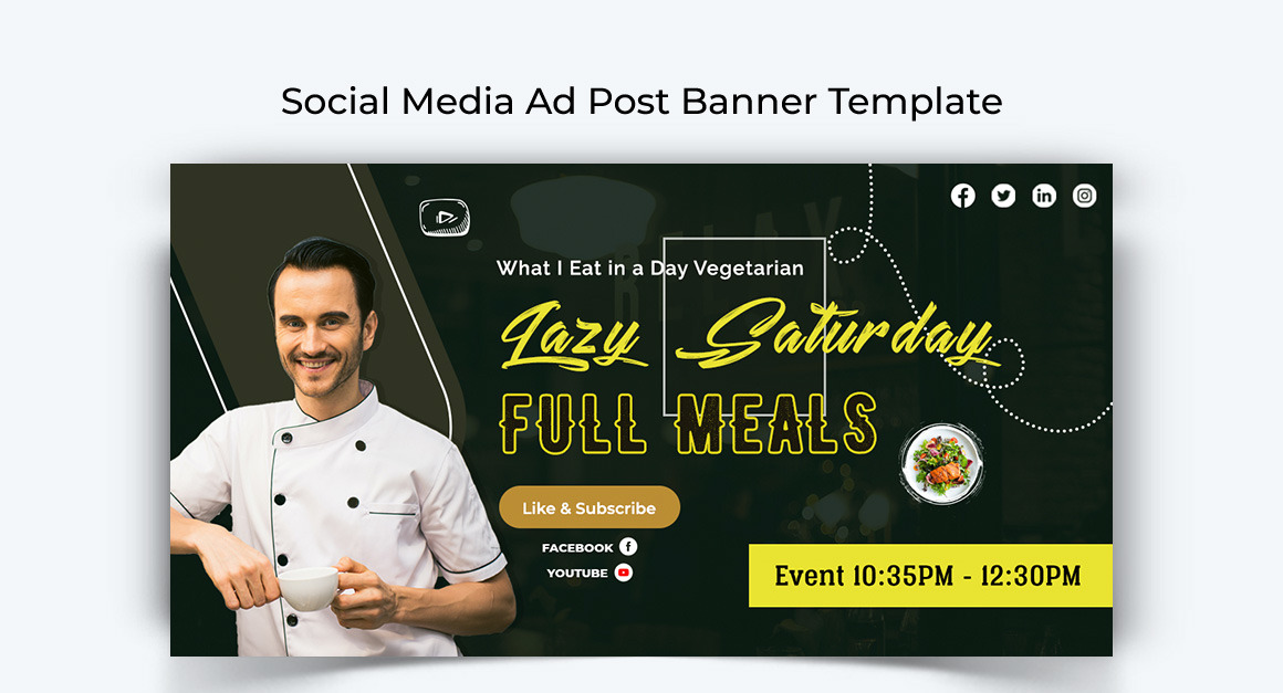 Chef Cooking Facebook Ad Banner Design-06 - TemplateMonster