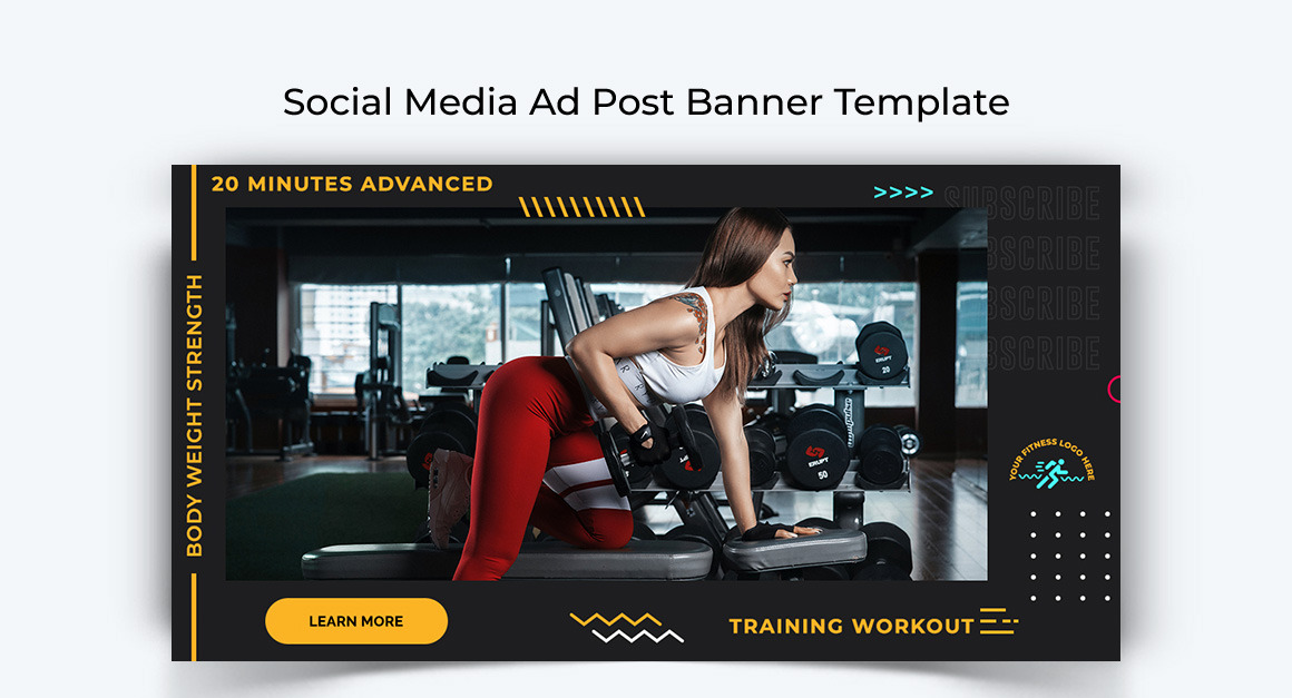 Gym and Fitness Facebook Ad Banner Design-07