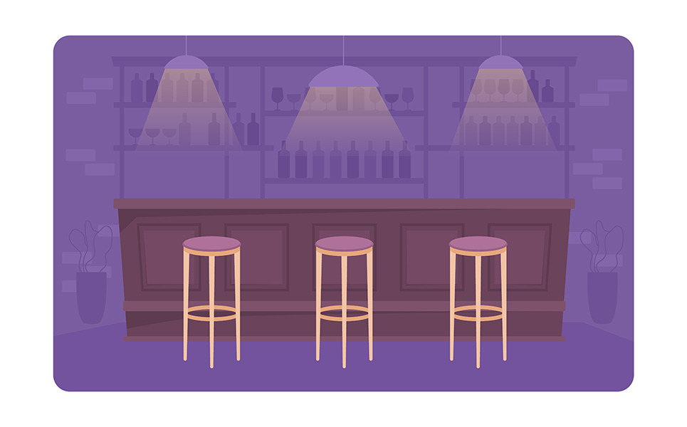 Bar arrangement 2D vector illustration isolé