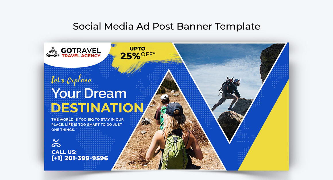 Travel Facebook Ad Banner Design-27 #282741 - TemplateMonster