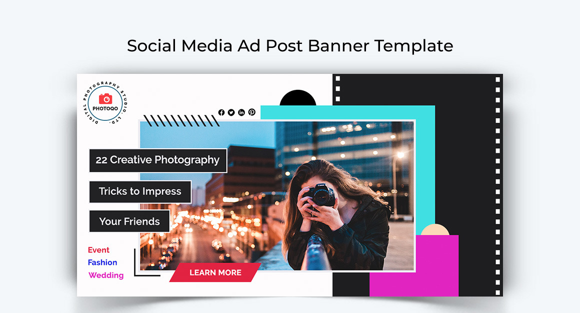 Photography Facebook Ad Banner Design-001 - TemplateMonster