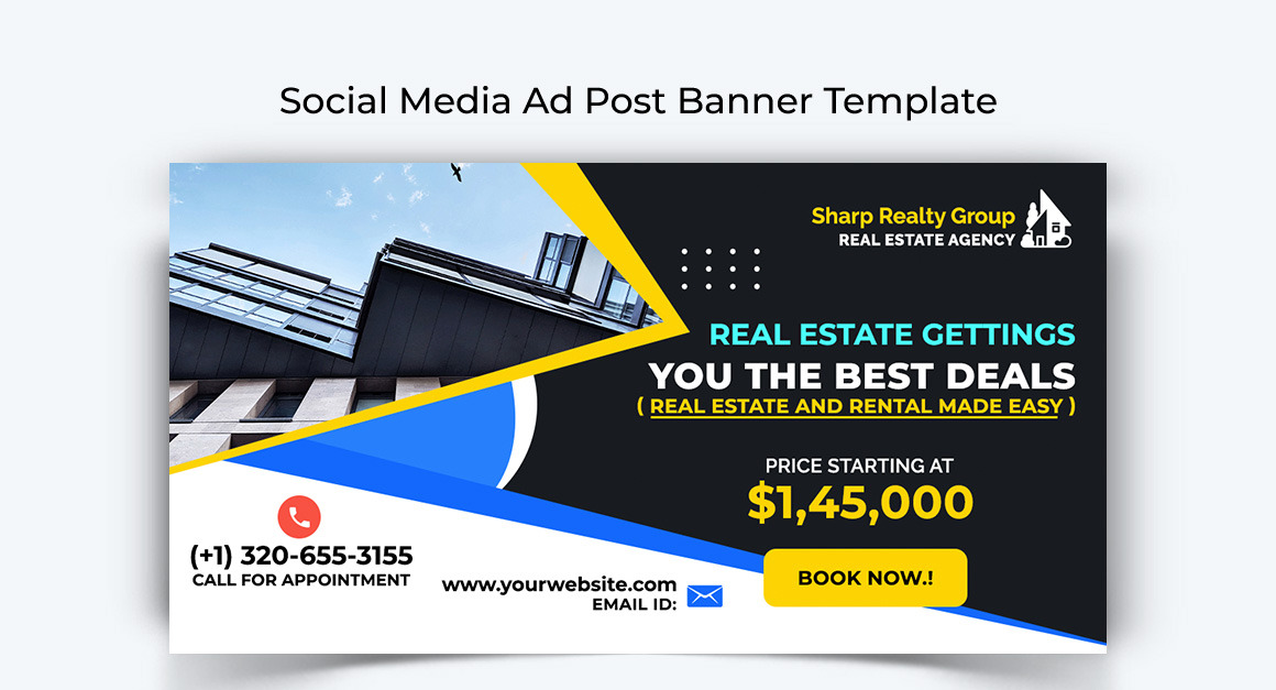 Real Estate Facebook Ad Banner Design-002 - TemplateMonster