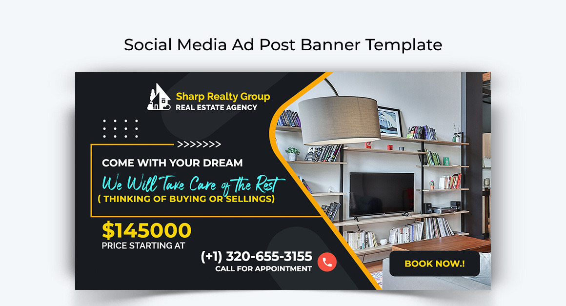 Real Estate Facebook Ad Banner Design-003 - TemplateMonster