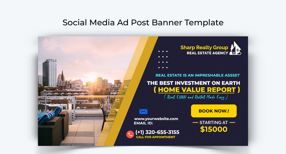 Real Estate Facebook Ad Banner Design-008 - TemplateMonster