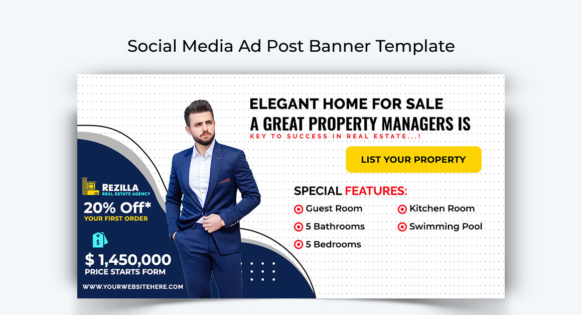 Real Estate Facebook Ad Banner Design-014 - TemplateMonster