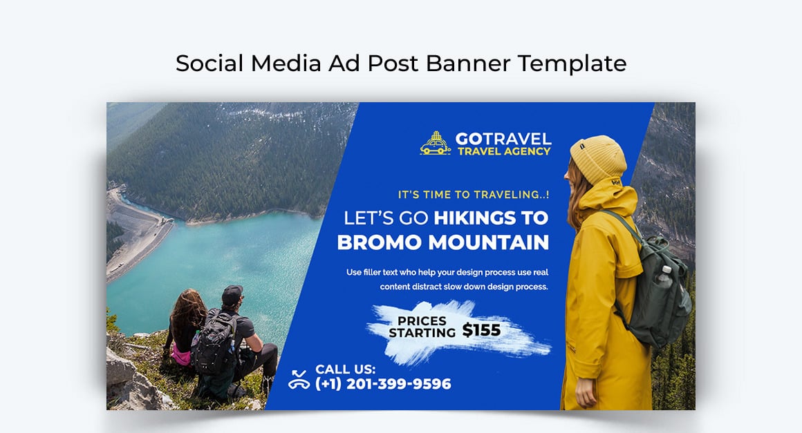 Travel Facebook Ad Banner Design-031 - TemplateMonster