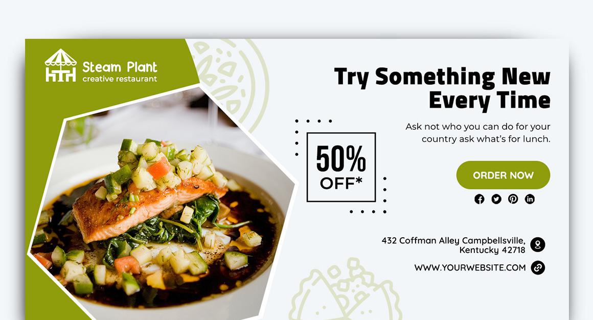 Restaurant and Food YouTube Thumbnail Design Template-27