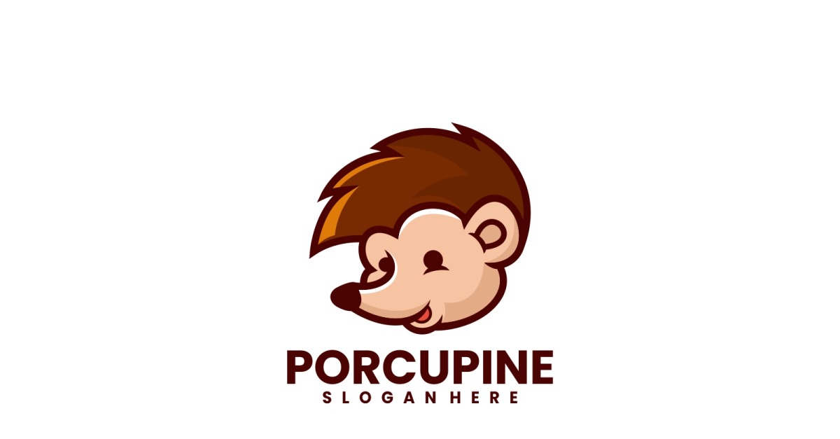 Kirpi Karikatür logo şablonu #283653 - TemplateMonster