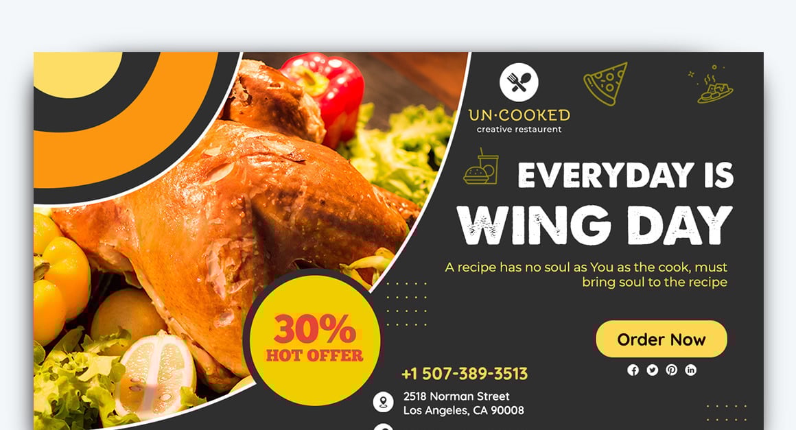 Restaurant and Food YouTube Thumbnail Design -01