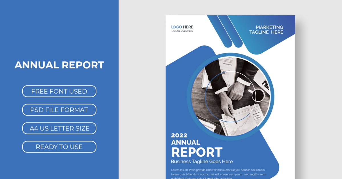 Elegant Blue Business Annual Report Template