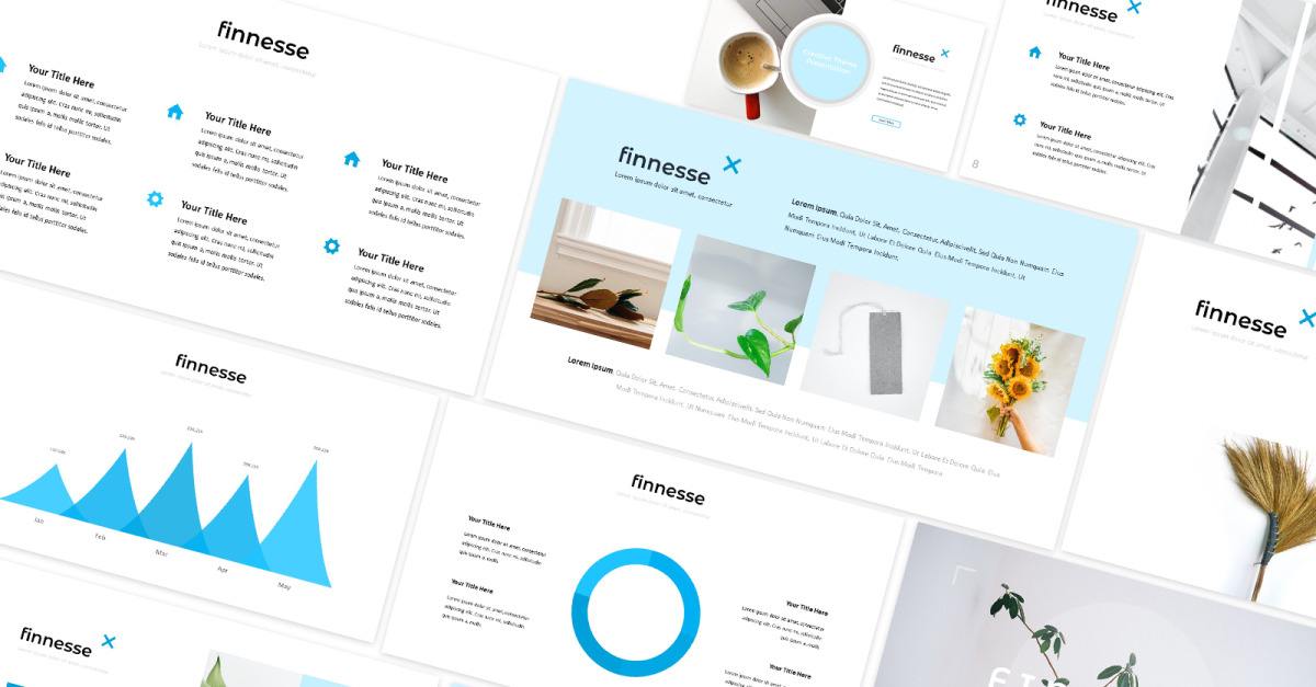 Modelo de PowerPoint Financeiro da Finesse - TemplateMonster
