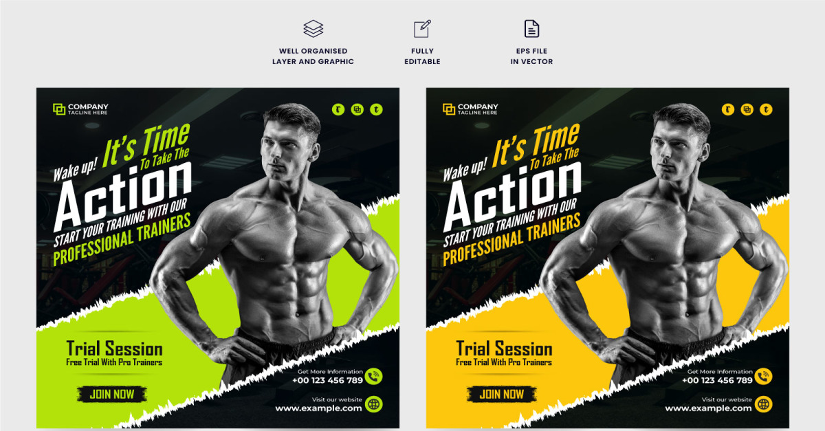 Gym workout service template vector #284062 - TemplateMonster