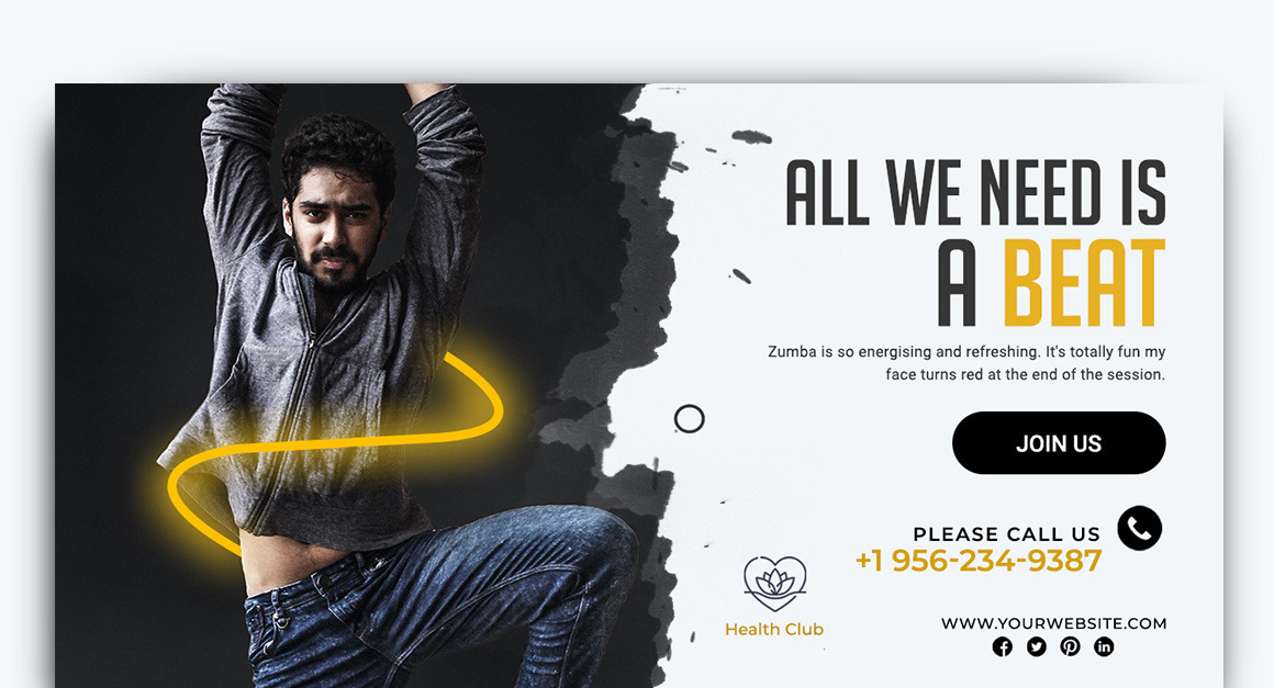 Zumba Dance YouTube Thumbnail Design -006 - TemplateMonster