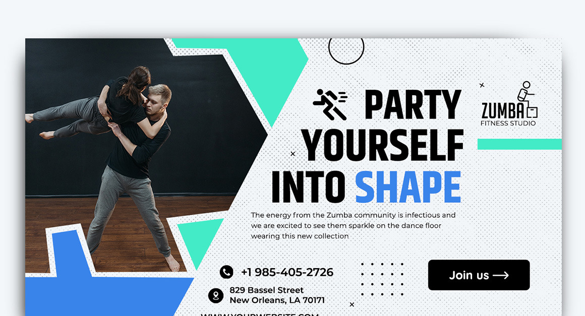 Zumba Dance YouTube Thumbnail Design -016 - TemplateMonster
