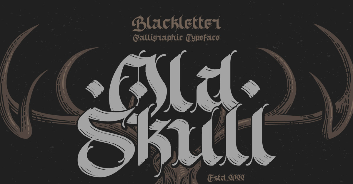 Fuente caligráfica Old Skull con bono - TemplateMonster