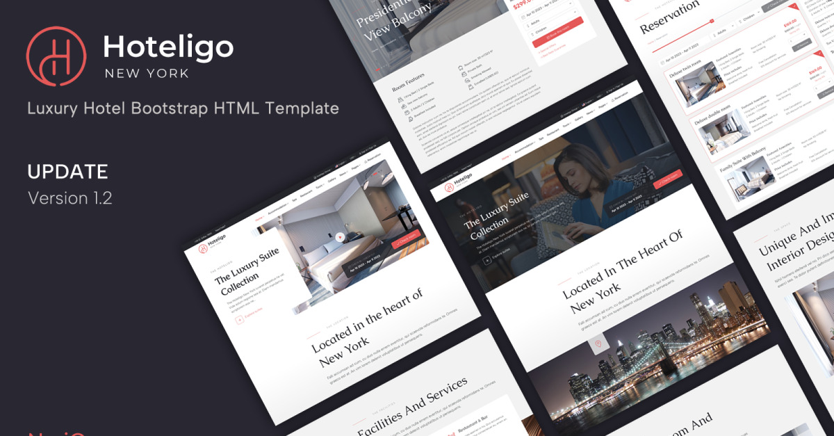 Hoteligo - Modello Bootstrap per hotel di lusso
