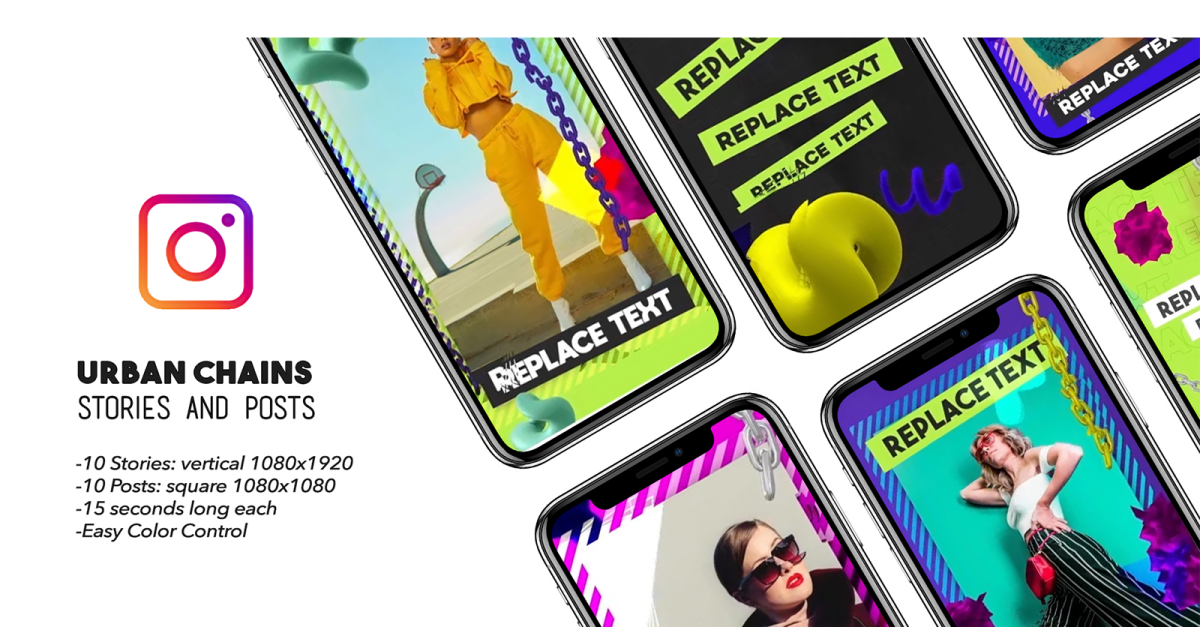 Urban Chains Stories and Posts - After effects Template