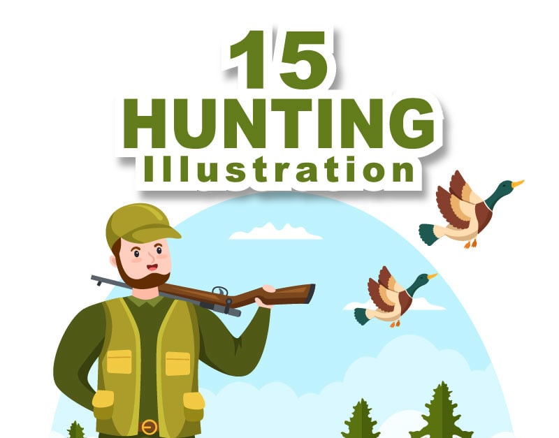 15 Wild Animals Hunting Illustration - TemplateMonster