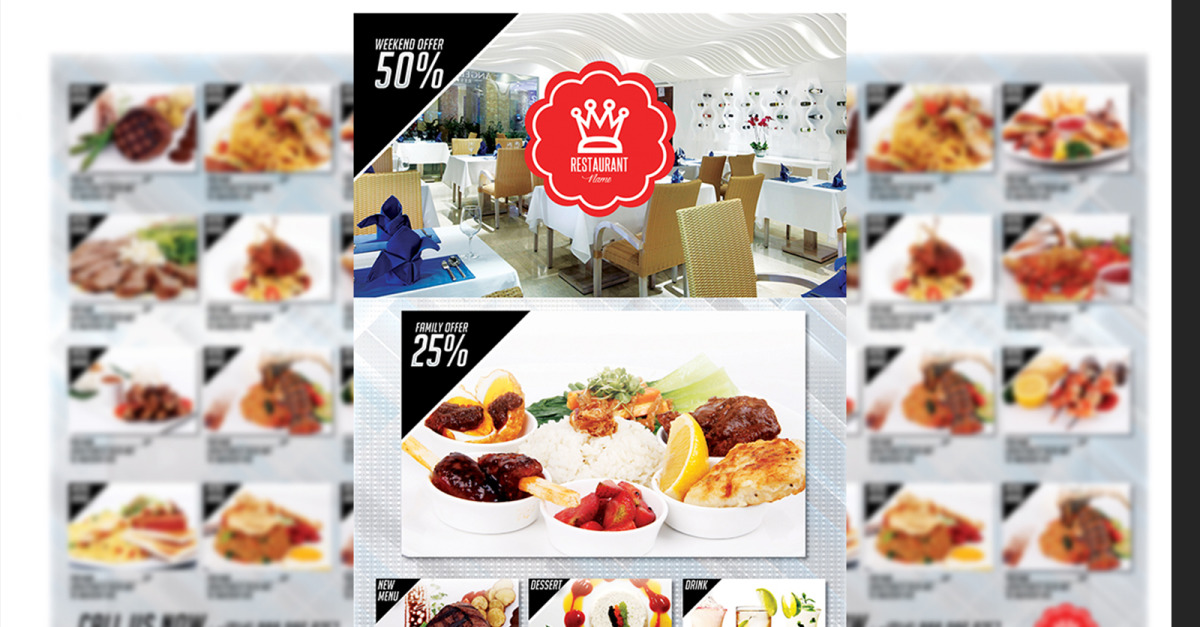 Restoran El İlanı Menü Şablonu #2 #285096 - TemplateMonster