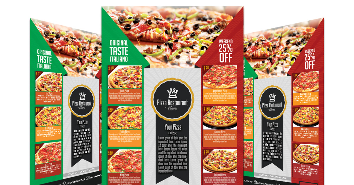 Pizza El İlanı Menü Şablonu #2 #285181 - TemplateMonster