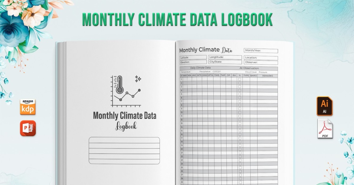 Monthly Climate Data Log Book - KDP Interior
