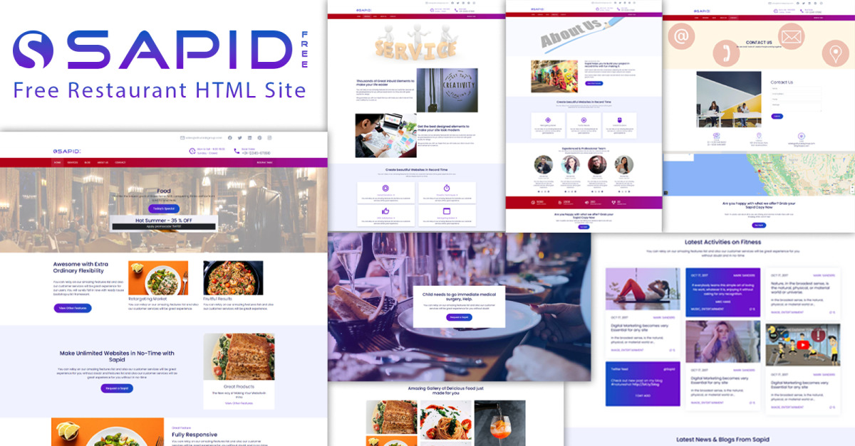 Sapid - Restoran HTML Şablonu ÜCRETSİZ - TemplateMonster