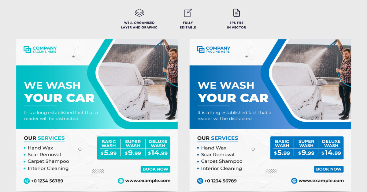 Car wash business promotion template - TemplateMonster