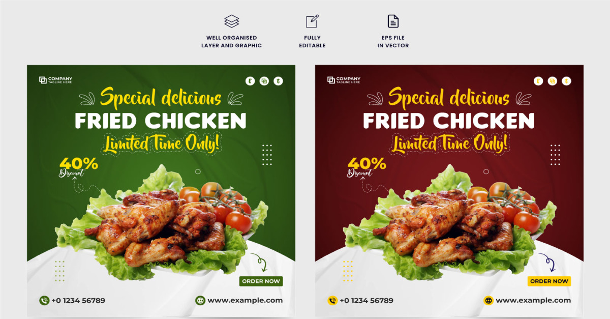 Delicious food template vector design - TemplateMonster