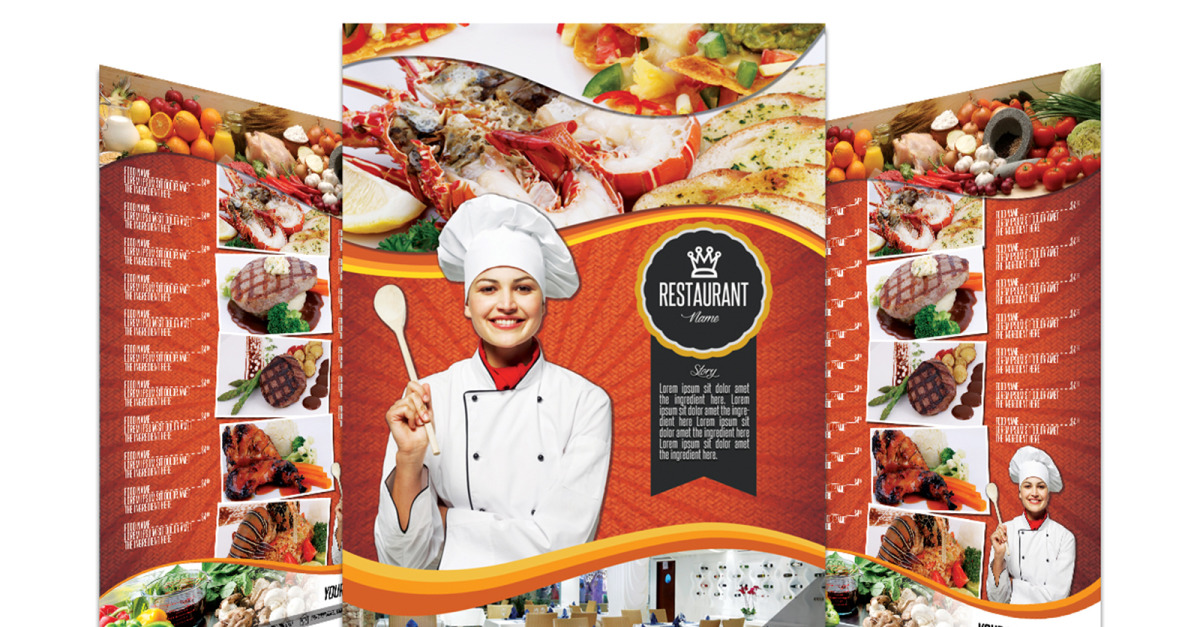 Restoran Menü El İlanı Şablonu #4 #285328 - TemplateMonster