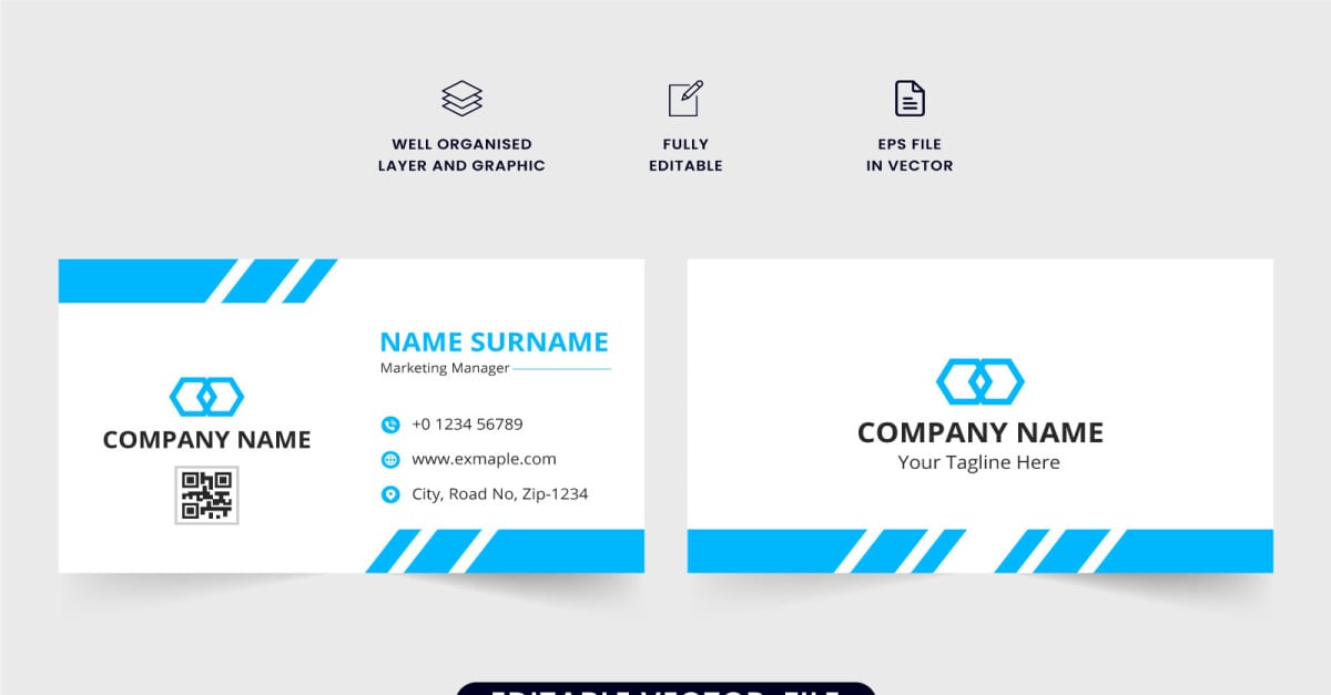 Business card template vector design - TemplateMonster