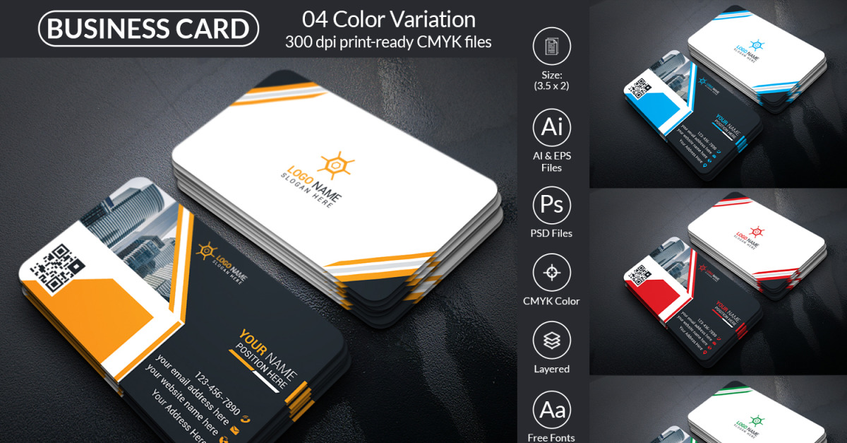 Corporate Business Card Design Template For Business And Company