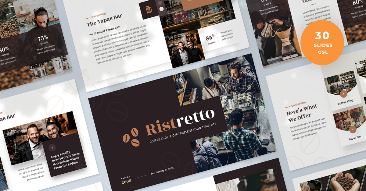 Coffee Shop and Cafe Presentation Google Slides Template