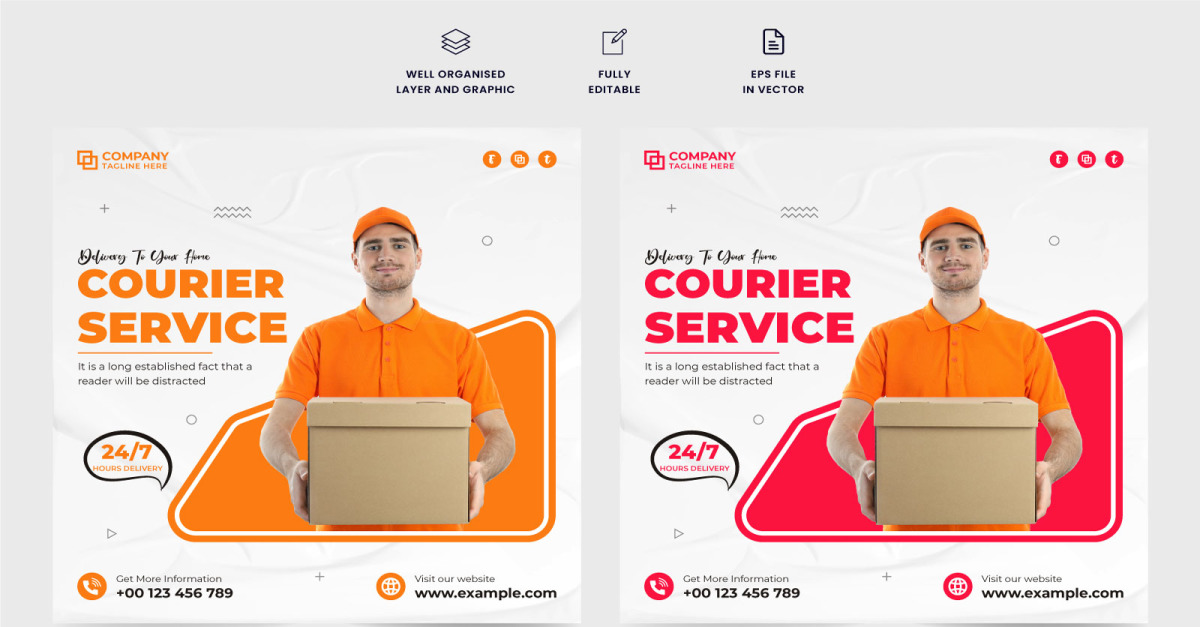Package delivery service template vector - TemplateMonster