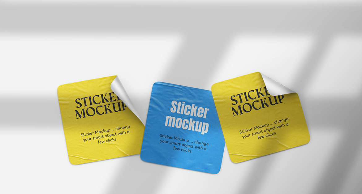Square Sticker Mockup Vol 10 #285730 - TemplateMonster