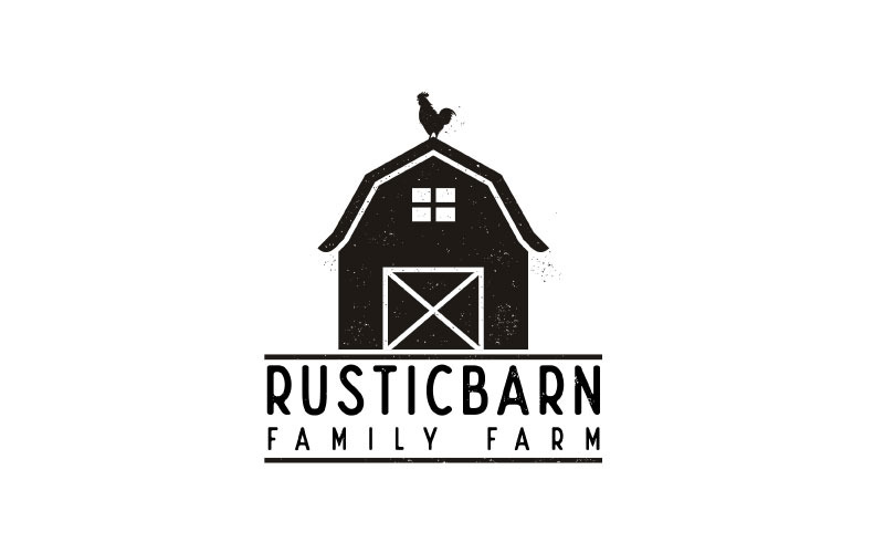 Vintage Retro Rustik Grunge Ahır Çiftlik Logo Tasarım Vektör Şablonu