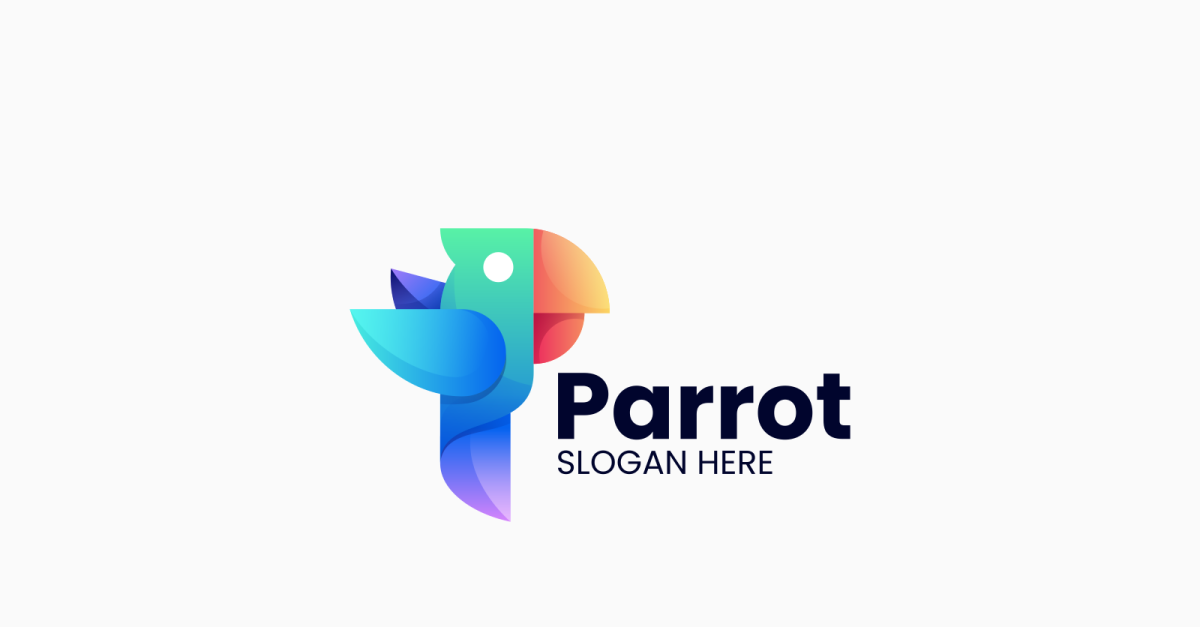Buntes Logo mit Farbverlauf des Papageien 5 - TemplateMonster