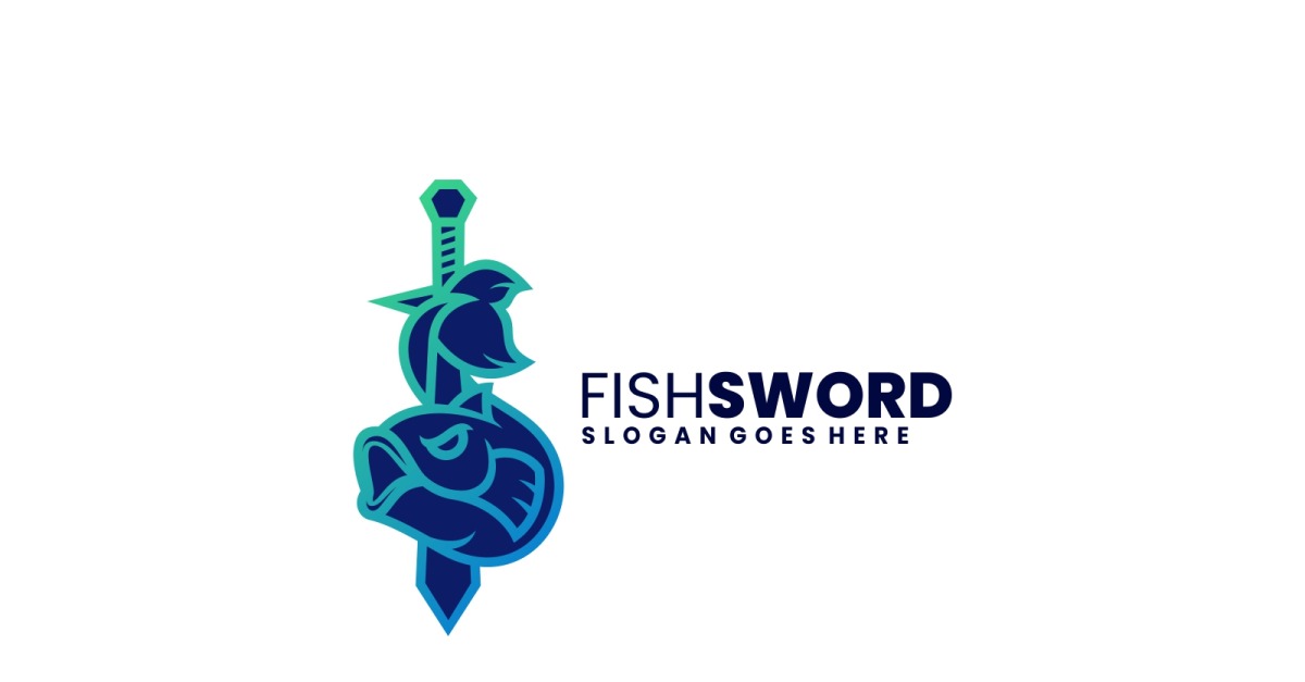 Fish Sword Line Art Logo Style #285931 - TemplateMonster