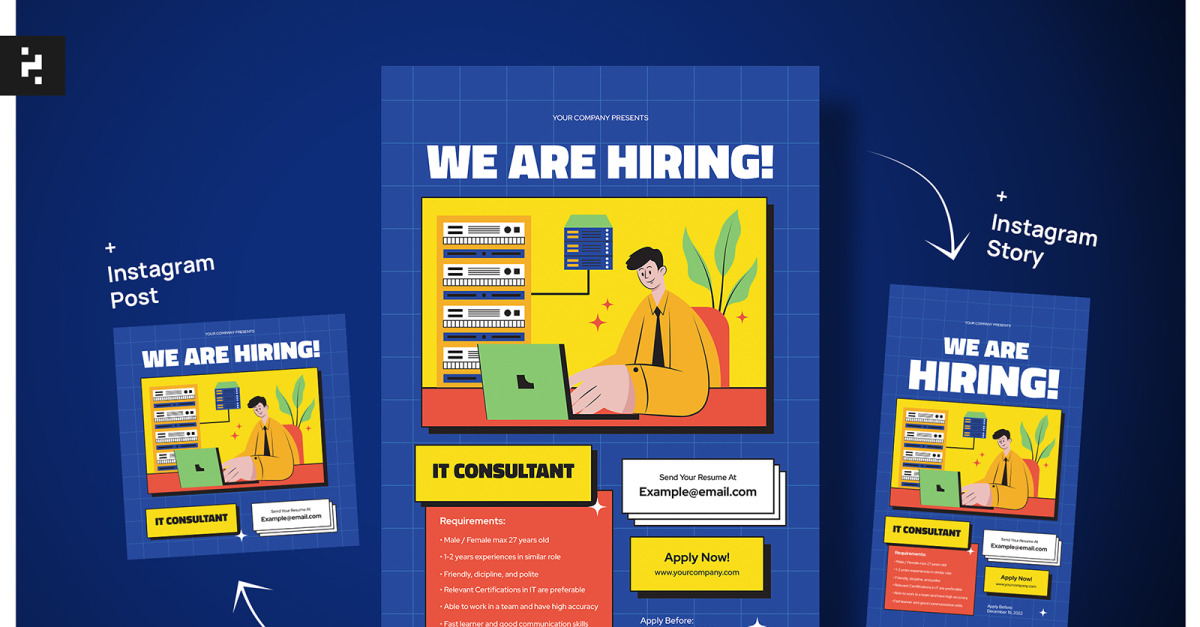IT Consultant Job Hiring Flyer #285919 - TemplateMonster
