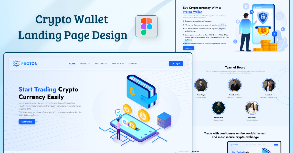 Crypto Wallet - Landing Page Figma Kit - TemplateMonster