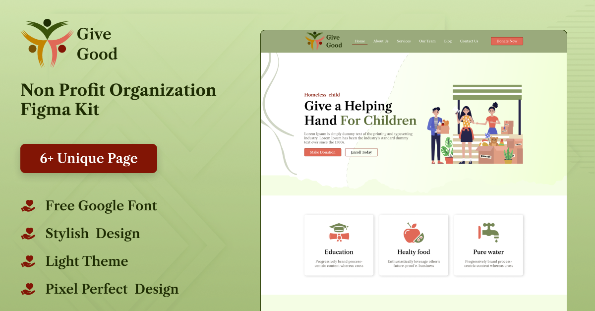 Give Good - Non Profit Organization Figma UI Kit