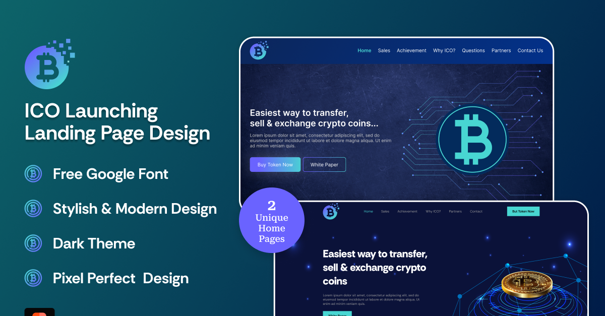 ICO-Launch - Landing Page Figma Kit #286060 - TemplateMonster