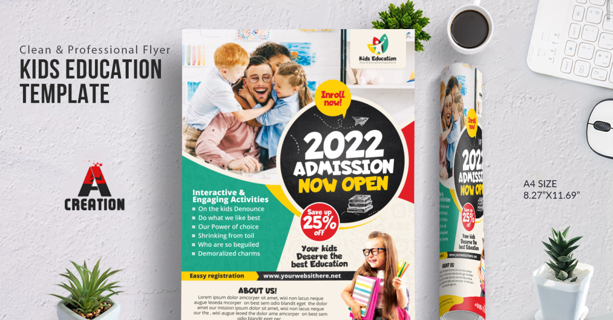 Kids Education Activities Flyer Template - TemplateMonster