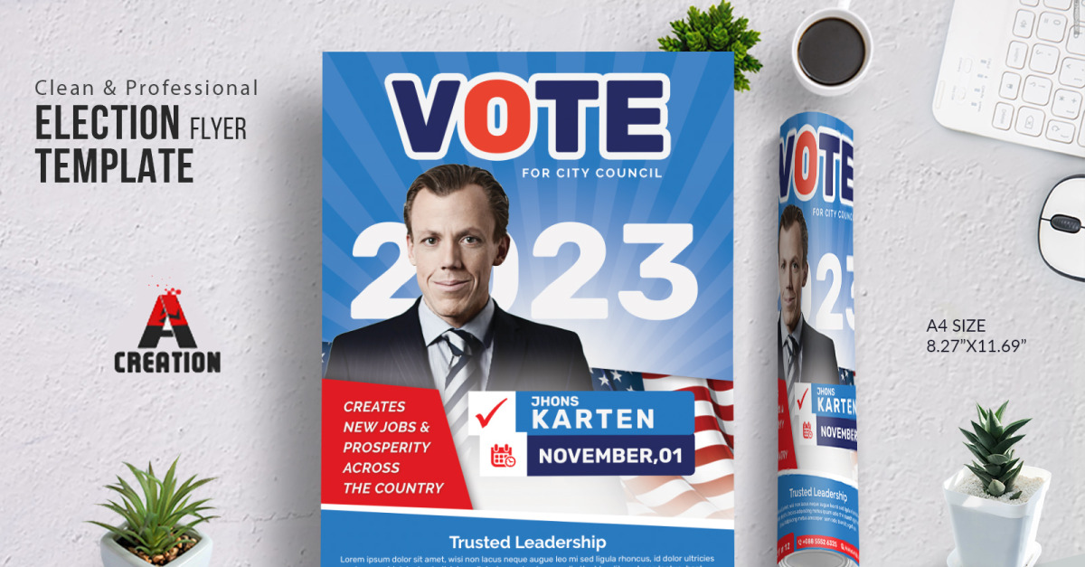 Modèle d'élection de dépliant politique - TemplateMonster