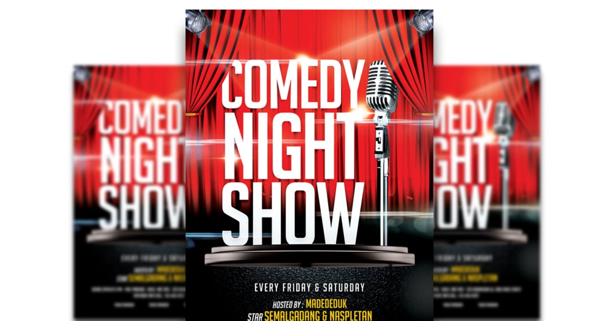 Comedy Show Flyer Template #3 #286197 - TemplateMonster
